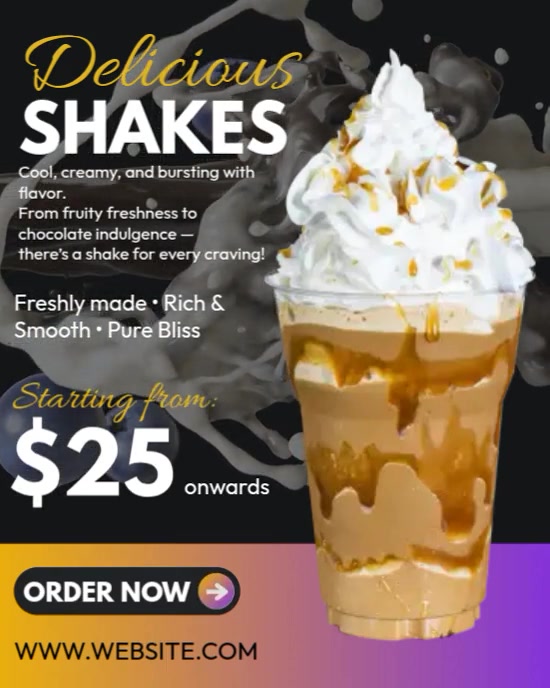Delicious Shakes Template | PosterMyWall