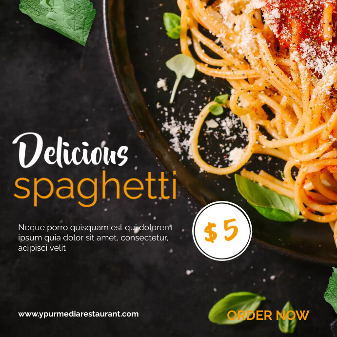 delicious spaghetti Template | PosterMyWall