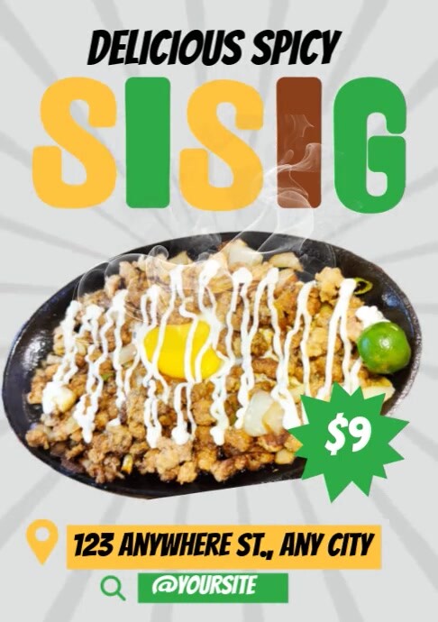 Copy of Delicious Spicy Sisig | PosterMyWall