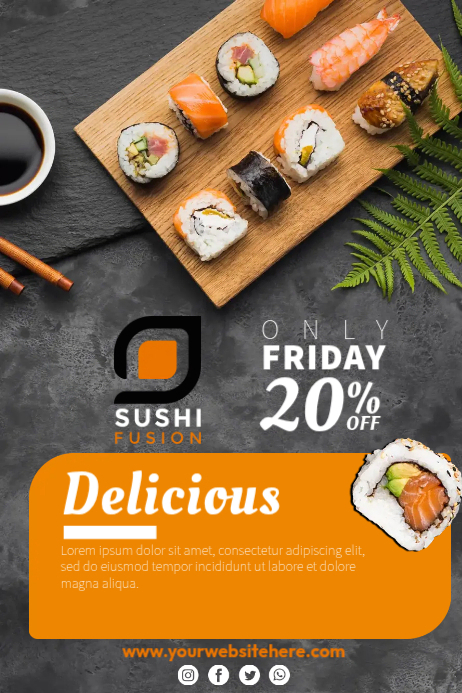 Delicious Sushi Menu Templates | PosterMyWall