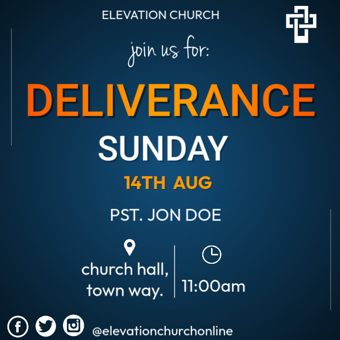 DELIVERANCE SUNDAY (8) Template | PosterMyWall