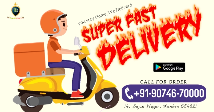 Delivery boy facebook shared poster Template | PosterMyWall