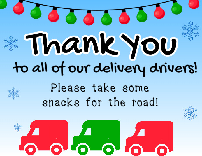 Delivery driver basket thank you Template | PosterMyWall
