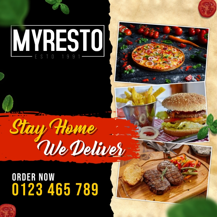 Delivery Restaurant Promo Template | PosterMyWall
