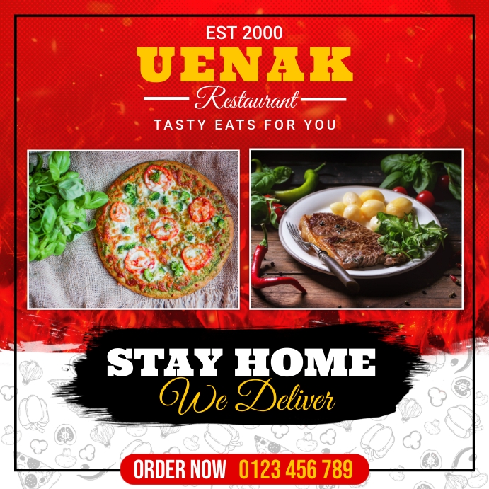 Delivery Restaurant Promo Template | PosterMyWall