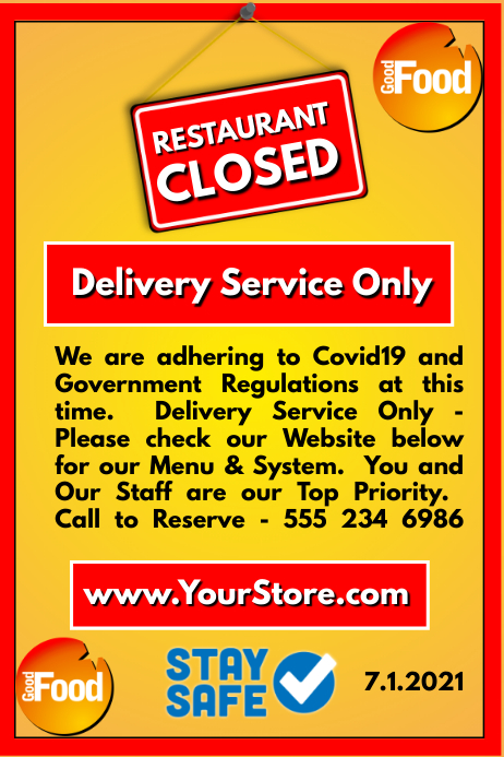 Delivery Service Restaurant Template | PosterMyWall