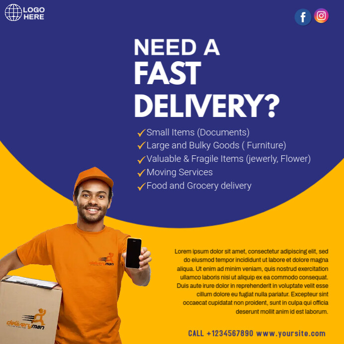 Copy of DELIVERY SERVICES ADS POSTER | PosterMyWall