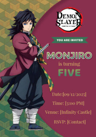 Demon Slayer Birthday Invitation Template | PosterMyWall