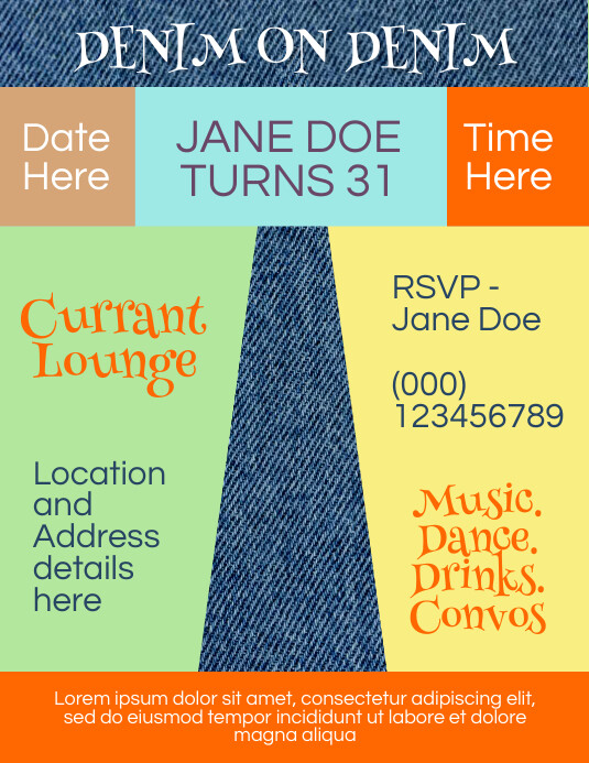 Denim Day Birthday Party Template | PosterMyWall