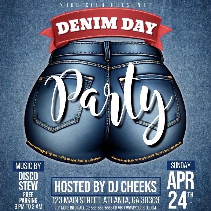 denim day party Nightclub Flyer Design Temp ( Template | PosterMyWall