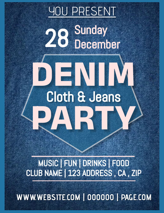 Denim party,denim festival Template | PosterMyWall