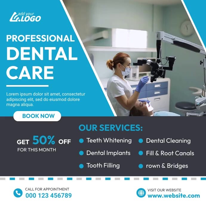 Dental Care Service Ad Template | PosterMyWall