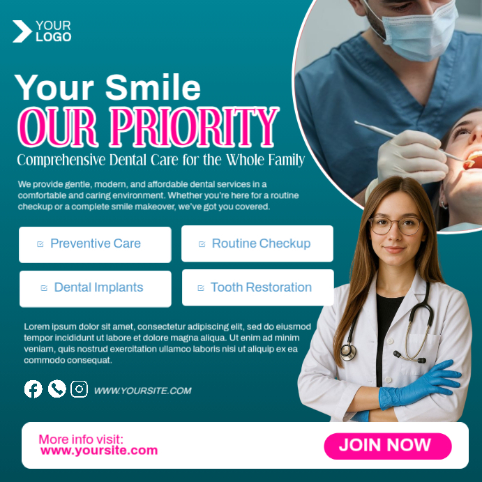 Plantilla de Dental Care Services Template | PosterMyWall