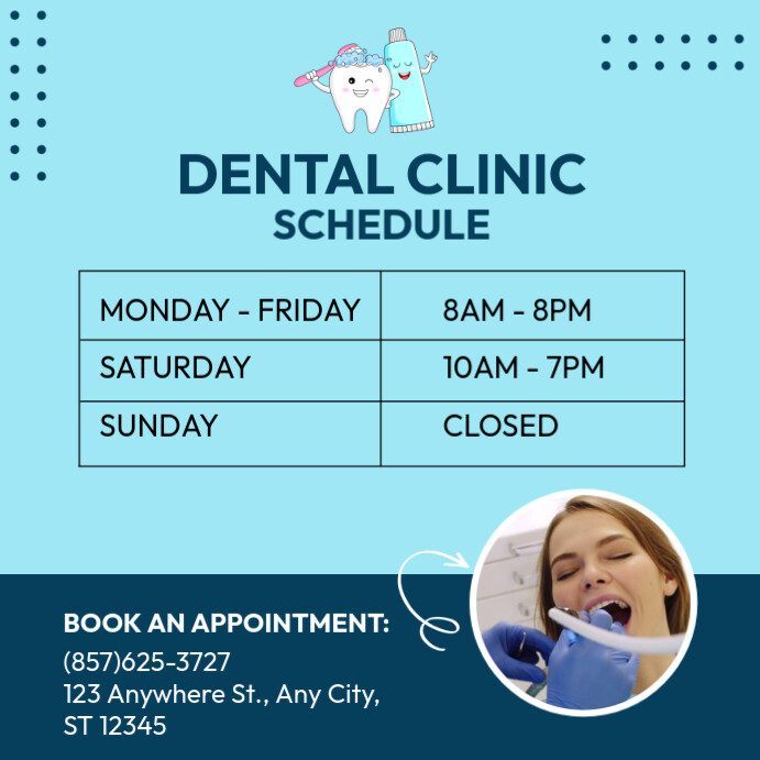 Dental Clinic Schedule Template | PosterMyWall