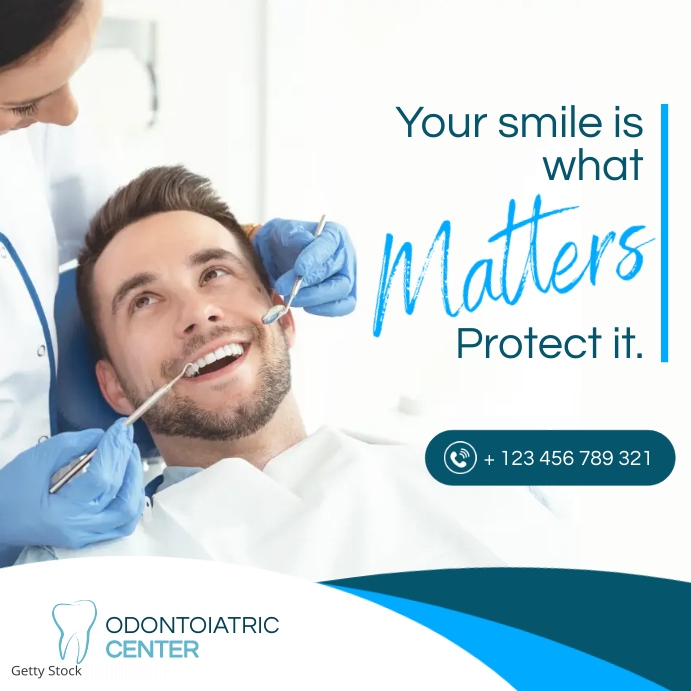 dentist modern marketing banner advertising Template | PosterMyWall