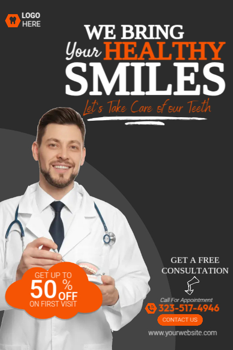Dentist Smile Poster Ads Template | PosterMyWall