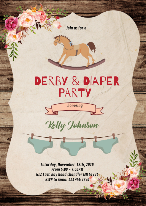 Derby and diaper party invitation Template | PosterMyWall