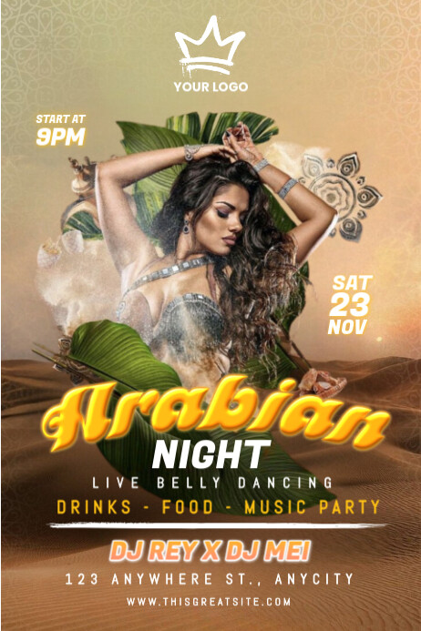 Copy of Desert Brown Maximalist Arabian Night Poster | PosterMyWall