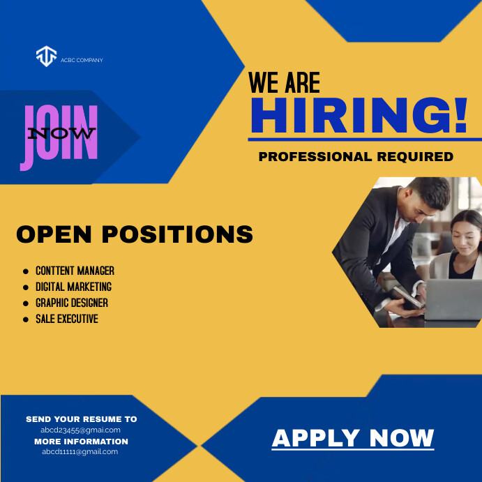 Design hiring poster 2024 Template | PosterMyWall