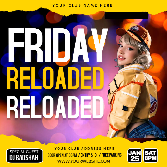 design retro party,throwback concert flyer invitation Template ...