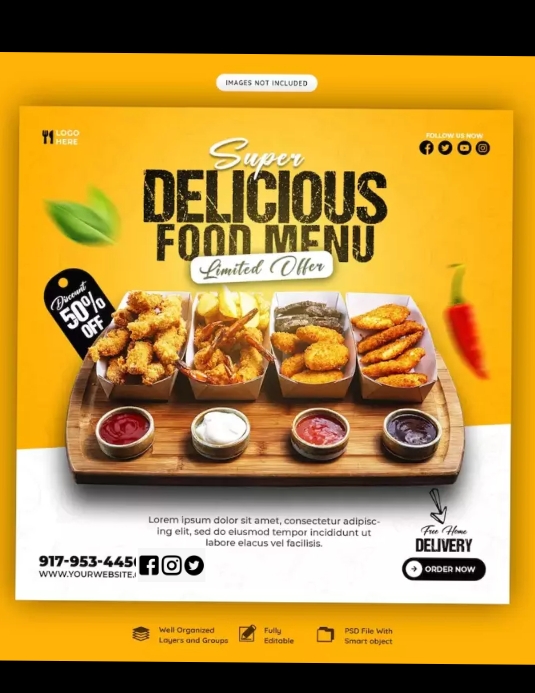 Copy of Design template for restaurant | PosterMyWall