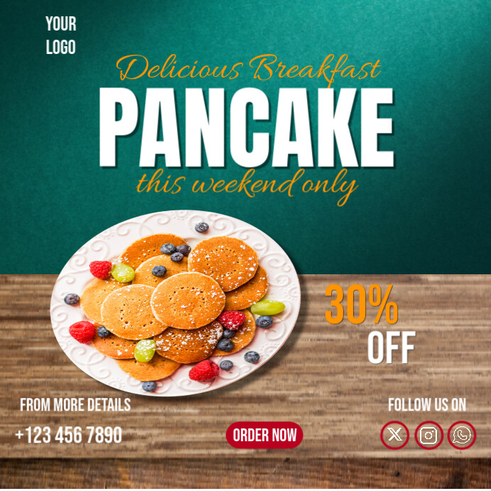 Design Template Instagram Post Pancake | PosterMyWall