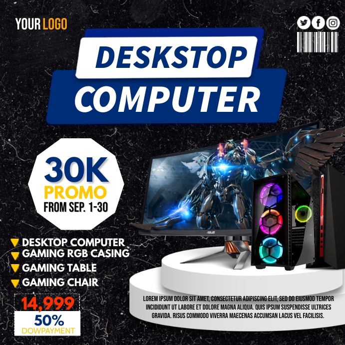 Deskstop Computer Template | PosterMyWall