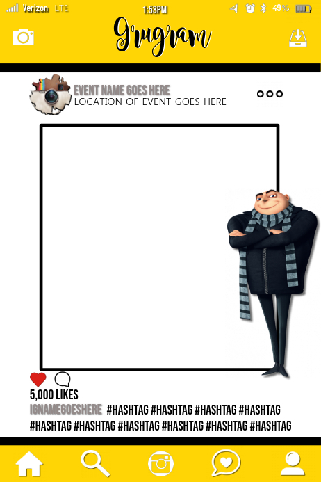 Copy of Despicable Me Party Prop Frame | PosterMyWall