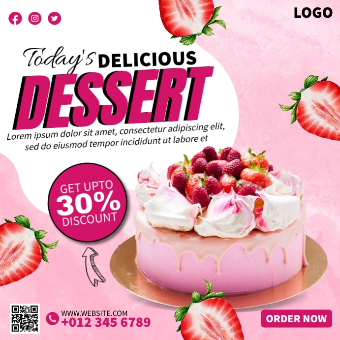 Dessert Cake Ads Template | PosterMyWall