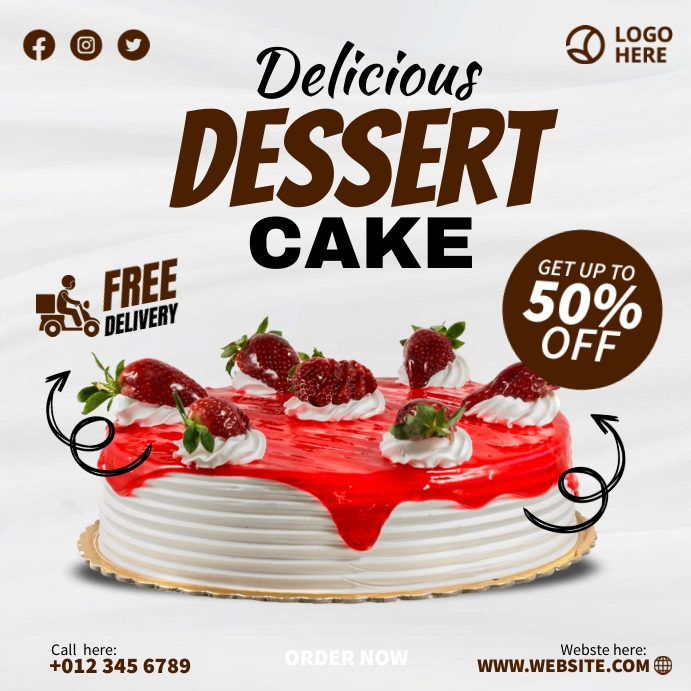 Dessert Cake Ads Template | PosterMyWall