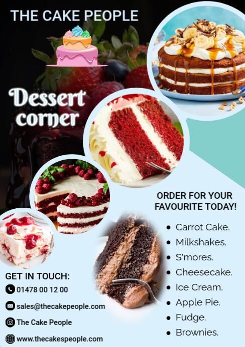 Copy of DESSERT CAKES BAKERS & PASTRIES FLYER AD | PosterMyWall