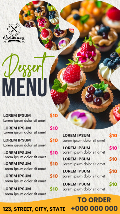 Dessert Menu Flyer Template | PosterMyWall