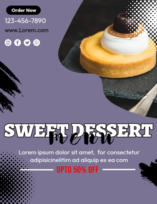 Plantilla de Dessert Menu Flyer | PosterMyWall