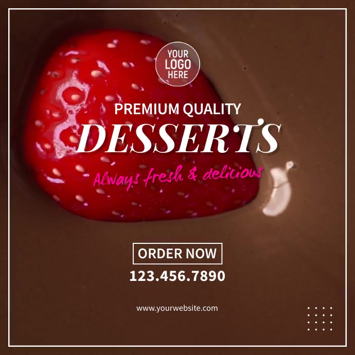 Desserts & Sweets Video Ad Template | PosterMyWall