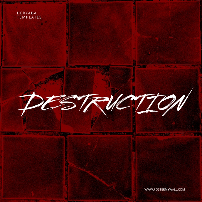 Destruction Red Blood Abstract CD Cover Music | PosterMyWall