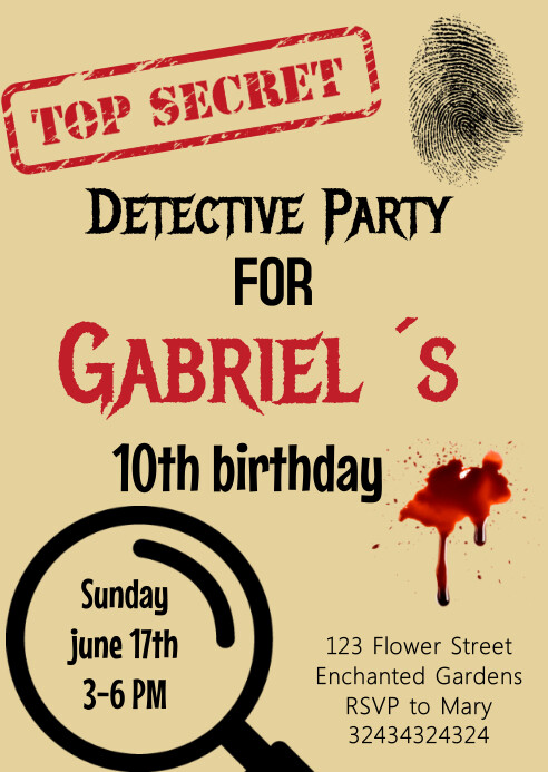 Detective Party Invitation Template | PosterMyWall