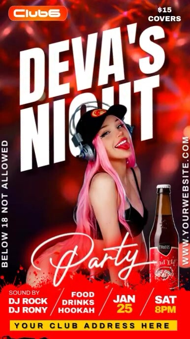 devas night party flyer design Templat | PosterMyWall