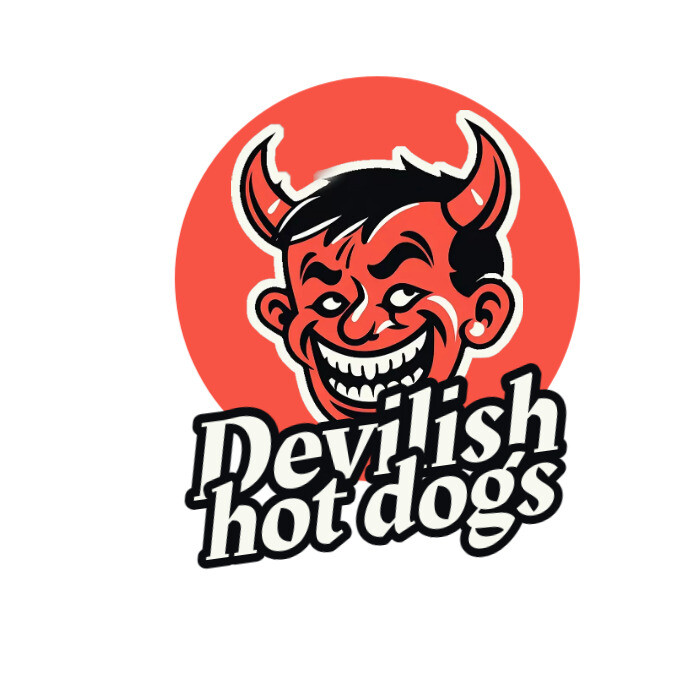Devilish hot dogs logo Template | PosterMyWall