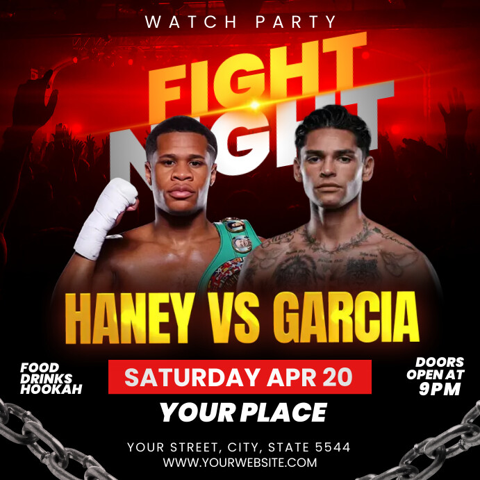 Devin Haney vs Ryan Garcia Template | PosterMyWall