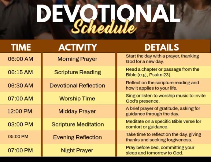 Copy of Devotional Schedule | PosterMyWall