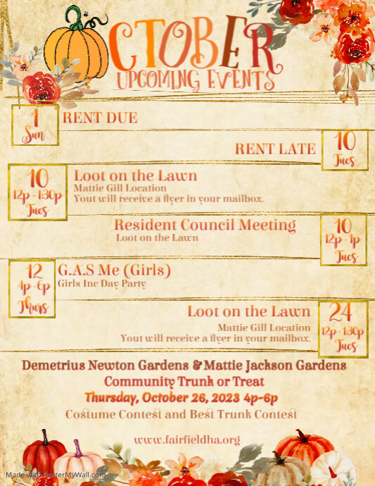 October Calendar by Paula | PosterMyWall