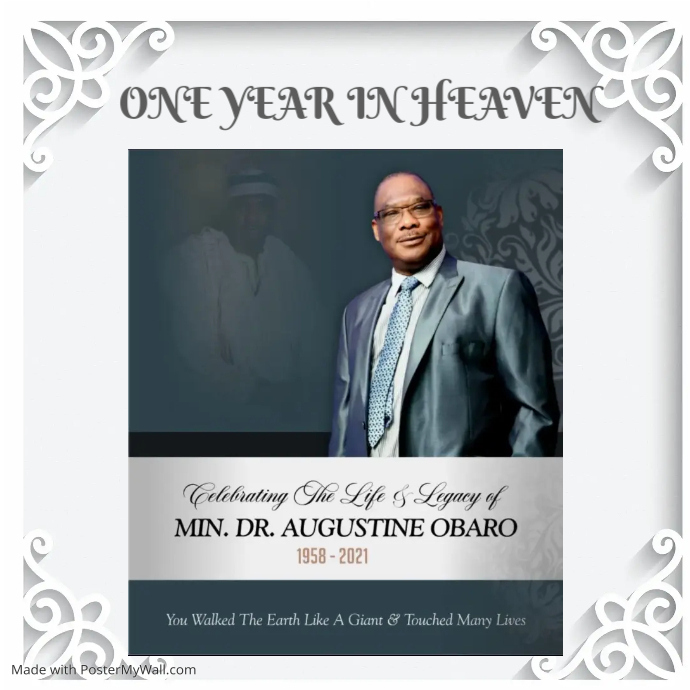 Copy of modern obituary instagram image post template | PosterMyWall
