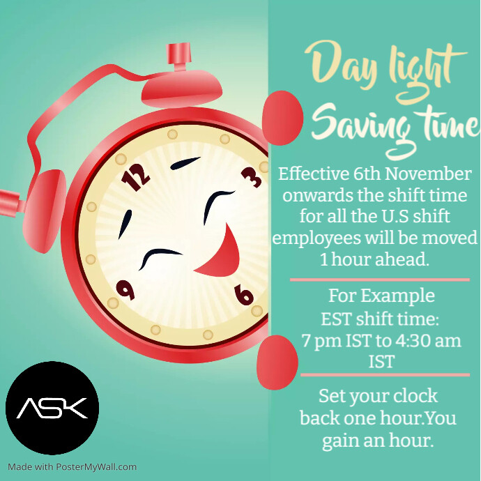 Daylight saving poster | PosterMyWall