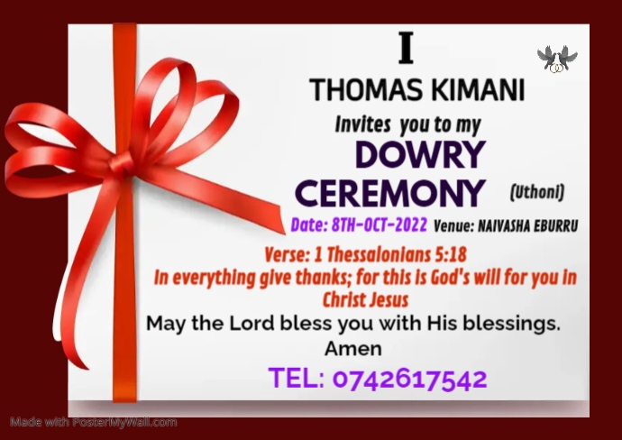 Dowry ceremony invitation flyer (1) | PosterMyWall