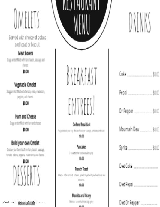 Copy of Menu | PosterMyWall