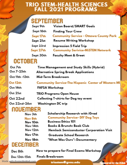TRIO STEM Fall Programming 2021 | PosterMyWall
