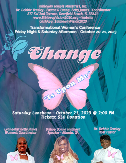 Saturday Floral Bibleway's Transformational Women's Conf '23 Change Is ...