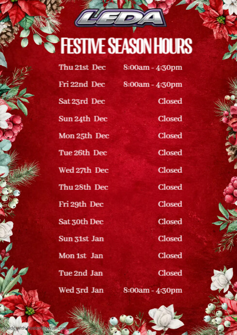CHRISTMAS TRADING HOURS DESIGN TEMPLATE | PosterMyWall