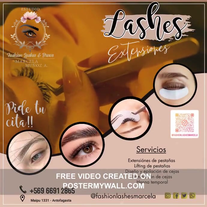 Copy of elegant lashes extension video ad | PosterMyWall