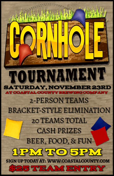 CORNHOLE TOURNAMENT EVENT FLYER TEMPLATE (2) | PosterMyWall
